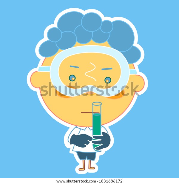 Emoticon Lab Worker Wearing Protective Glasses Stock Vector (Royalty ...