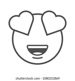 Emoticon Love Cute Smiley Vector Editable 스톡 벡터(로열티 프리) 1080252869 ...