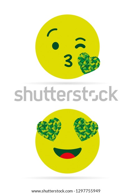 Emoticon Love Ecology Stock Vector (Royalty Free) 1297755949 | Shutterstock