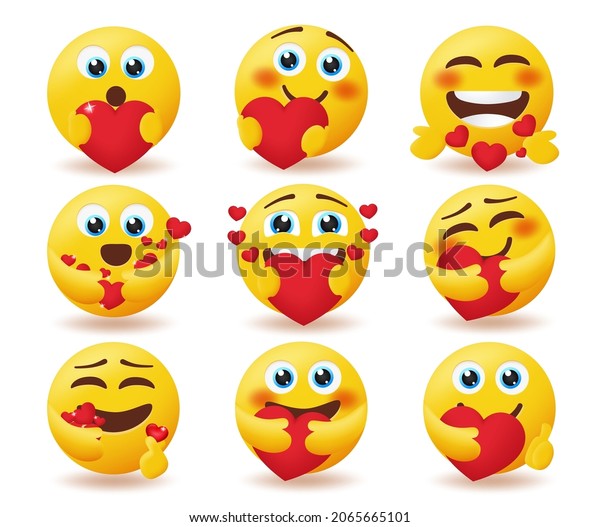 Emoticon Love Emojis Vector Set Valentine: เวกเตอร์สต็อก (ปลอดค่า ...