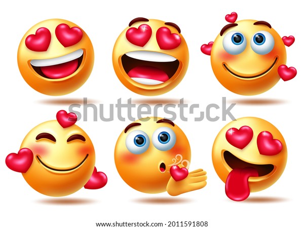 Emoticon Love Vector Character Set Love: vetor stock (livre de direitos ...