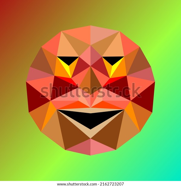 Emoticon Low Poly Art Vector Illustration 库存矢量图（免版税）2162723207 ...