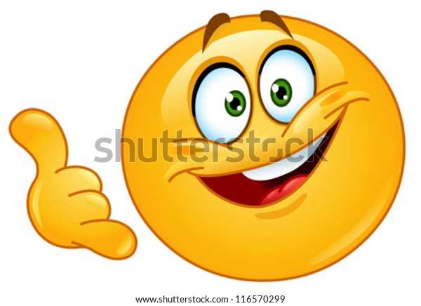 Emoticon, die mich anrufen Geste