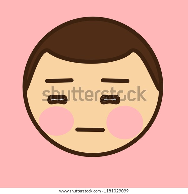 Emoticon Man Flushed Face Feeling Ashamed Stock Vector (Royalty Free ...
