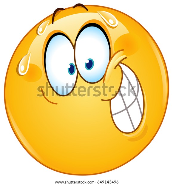 Emoticon con con sorriso nervoso