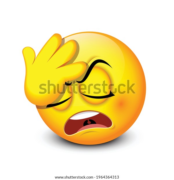 Emoticon Placing Hand On Head Emoji Stock Vector (Royalty Free ...