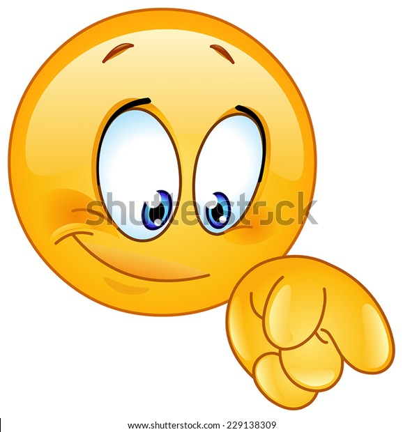 Emoticon Pointing Down His Finger Stock Vector (Royalty Free) 229138309