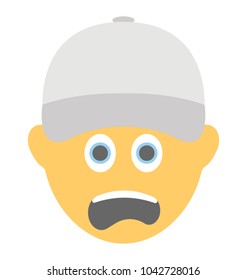 Emoticon Presenting Expression Worrisome Stock Vector (Royalty Free ...