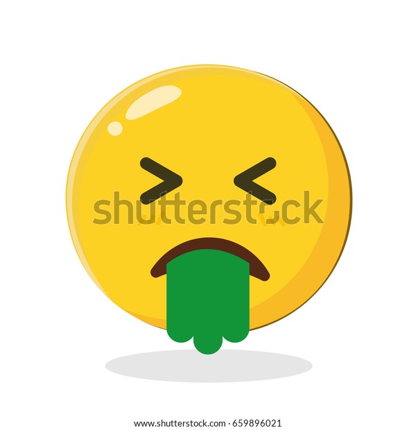 Emoticon Puke Cartoon Isolated Vector Illustration Stockvektor ...