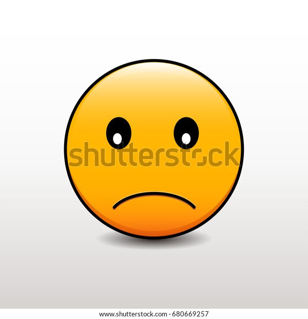 Emoticon Sad Face Vector Emoji Smiley 스톡 벡터(로열티 프리) 680669257