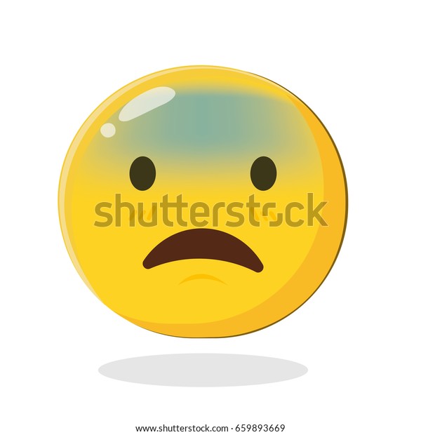 Emoticon Scared Cartoon Isolated Vector Illustration Stock Vector ...