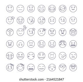 Emoticon Set Emoji Faces Expression Collection Stock Vector (Royalty ...