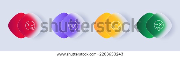 Emoticon Set Icon Sticker Crying Love Stock Vector (Royalty Free ...