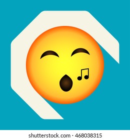 Emoticon Singer Face Vector Illustration On Stock Vector (Royalty Free ...