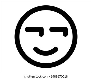 Emoticon Smile Line Icon Vector Stock Vector (Royalty Free) 1489670018 ...