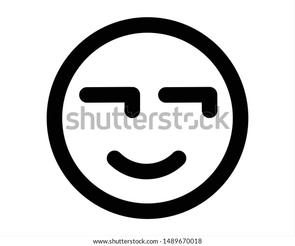 Emoticon Smile Line Icon Vector Stock Vector (Royalty Free) 1489670018 ...