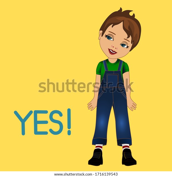 Emoticon Smiling Boy That Saying Yes Stock Vector (Royalty Free ...