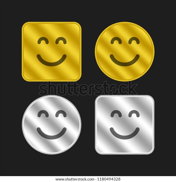 Emoticon Square Smiling Face Closed Eyes Stock Vector (Royalty Free ...