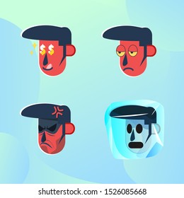 Emoticon Sticker Set Vector Illustration Stock Vector (Royalty Free ...