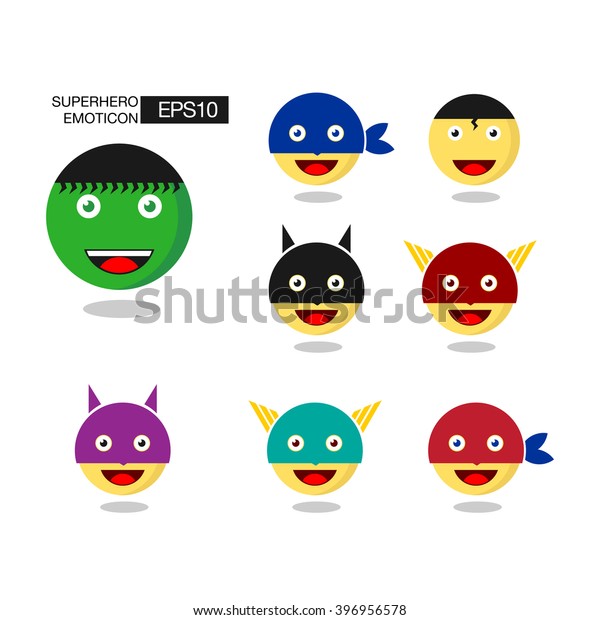 Emoticon Super Hero Collection Vector Eps Stock-vektor (royaltyfri ...