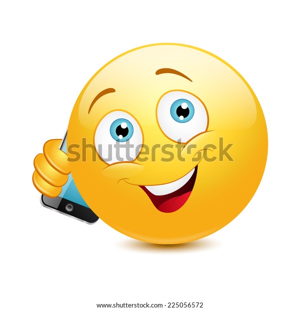 Emoticon Talking On Phone On White: เวกเตอร์สต็อก (ปลอดค่าลิขสิทธิ์ ...