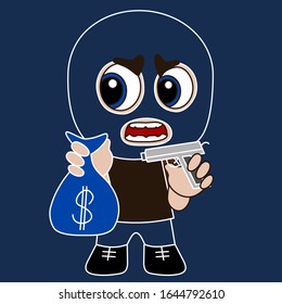 Emoticon White Robber That Committing Crime 库存矢量图（免版税）1644792610 ...