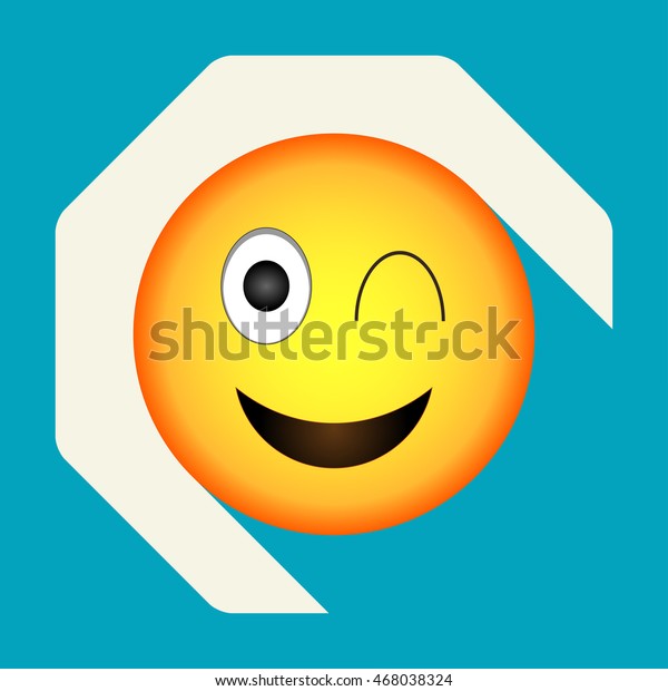 Emoticon Wink Face Vector Illustration On Stock Vector (Royalty Free ...