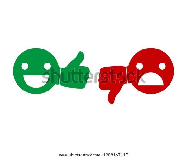 Emoticons Set Demonstrating Opposing Emotions Cheerful Stock Vector ...