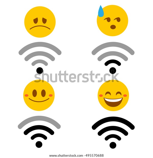 Emoticons Wifi Stock Vector (Royalty Free) 495570688