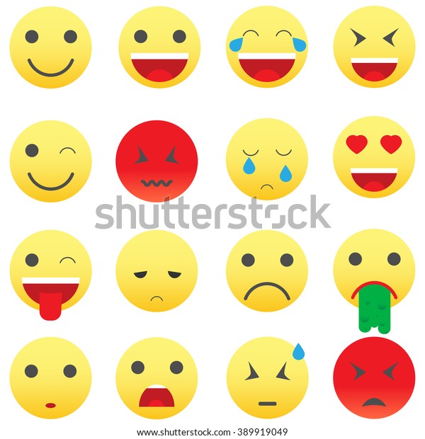 Emoticons Xl Set Emoticon Vector Illustration Stock Vector (Royalty ...