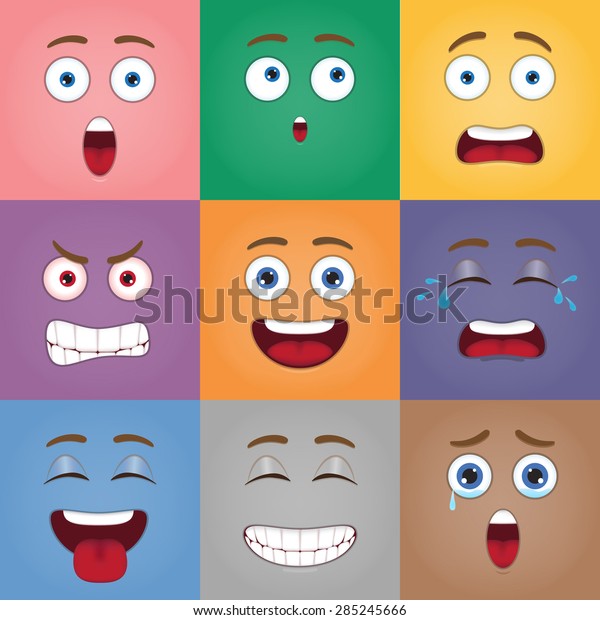 Emotion Cartoon Face Eps 10 Vector Stock Vector (Royalty Free ...