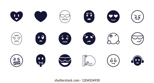 Emotion Icon Collection 18 Emotion Filled Stock Vector (Royalty Free ...