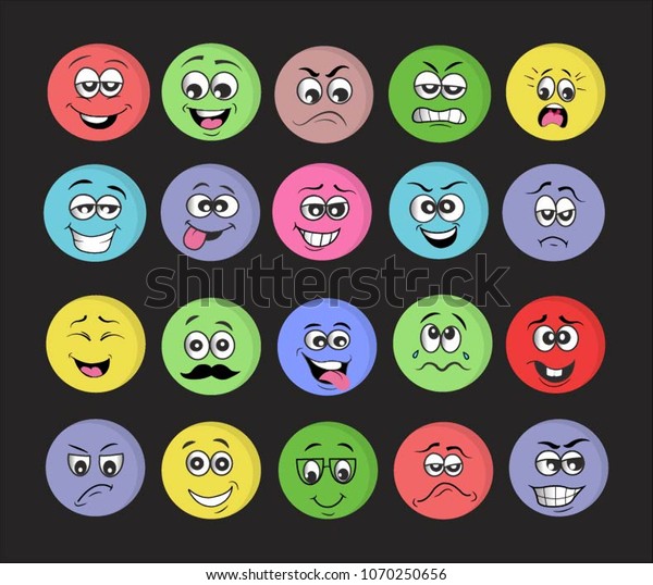 Emotion Set Emoji Set Vector Illustration Stock Vector (Royalty Free ...