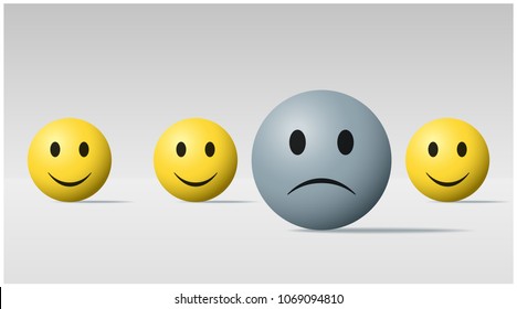 Emotional Background Sad Face Ball Among: เวกเตอร์สต็อก (ปลอดค่า ...