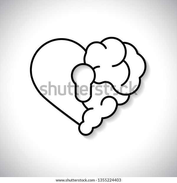 Emotional Brain Lock Security Broken Heart Stock Vector (Royalty Free ...