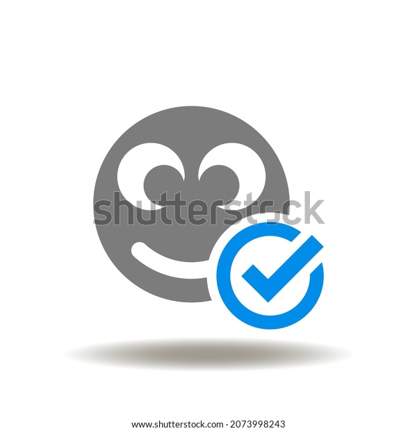 Emotional Face Check Mark Vector Illustration Stock Vector (Royalty ...