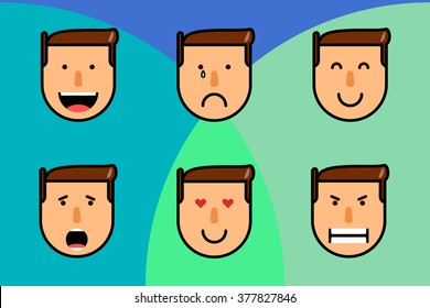 Emotions Expressions Icon Set: vector de stock (libre de regalías ...