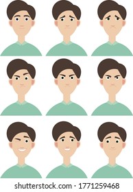 Emotions Guy Set Reactions Different Cases Stock Vector (Royalty Free ...