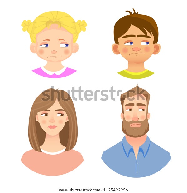 Emotions Human Face Set Avatars Different: vetor stock (livre de ...