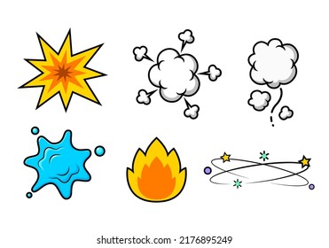 Emotions Movement Symbols Cartoon Elements Set Stock Vector (Royalty ...
