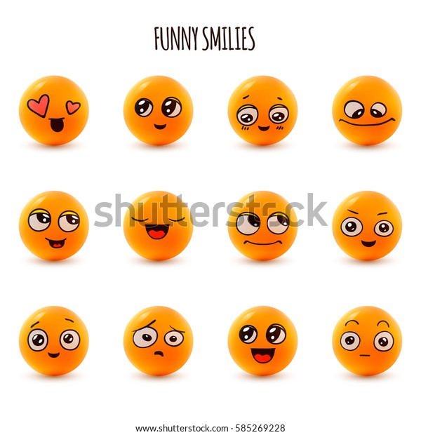 Emotions Set Smiley Face Icons Different Stock Vector (Royalty Free ...