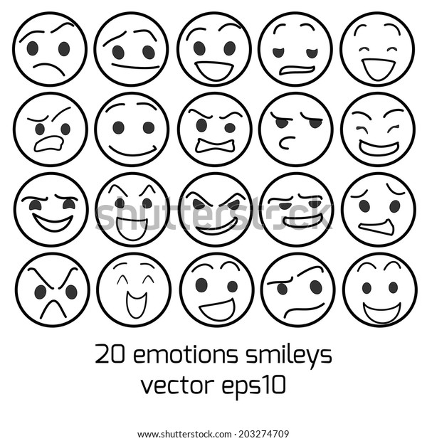 Emotions Smileys Vector Collection Stock Vector (Royalty Free ...