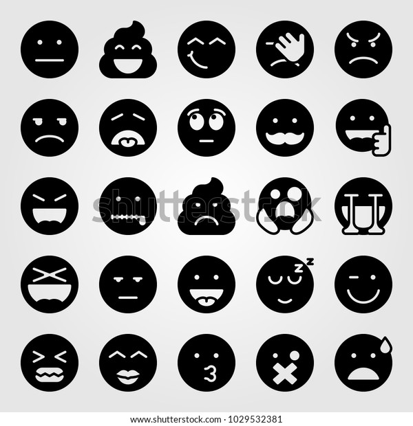 Emotions Vector Icon Set Scared Angry Stock Vector (Royalty Free ...