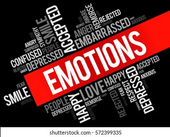 Emotions Word Cloud Collage Social Concept Stock Vector (Royalty Free ...