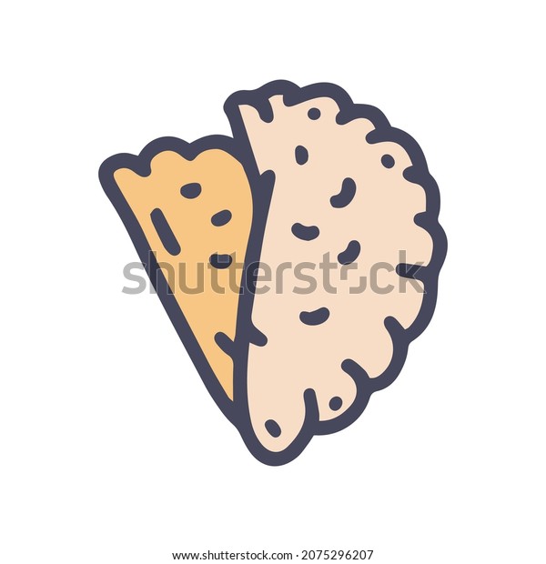 Empanada Food Color Vector Doodle Simple Stock Vector (Royalty Free ...
