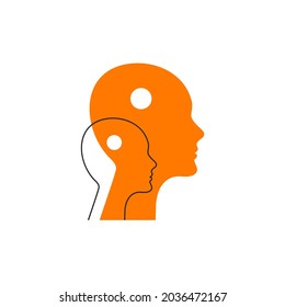Empathy Symbol Two Male Profiles Psychology Stock Vector (Royalty Free ...
