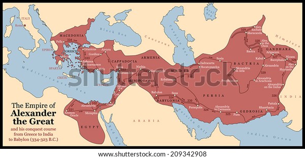 Empire Alexander Great His Conquest Course Stock Vector (Royalty Free ...