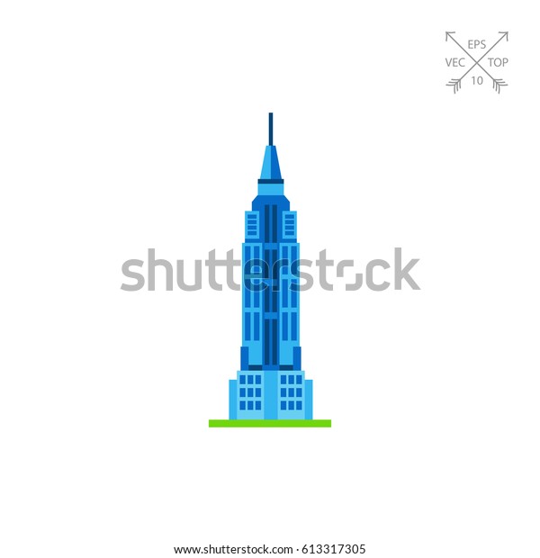 Empire State Building Icon Stock Vector (Royalty Free) 613317305 ...