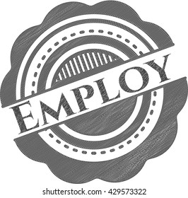 Employ Emblem Draw Pencil Effect Stock Vector (Royalty Free) 429573322 ...