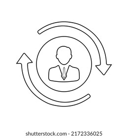 Employee Change Replace Job Icon Outline Stock Vector (Royalty Free ...